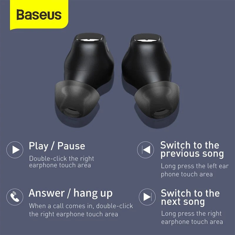 BASEUS WM01 TWS Bluetooth Earphones - Purple – BAYTECH
